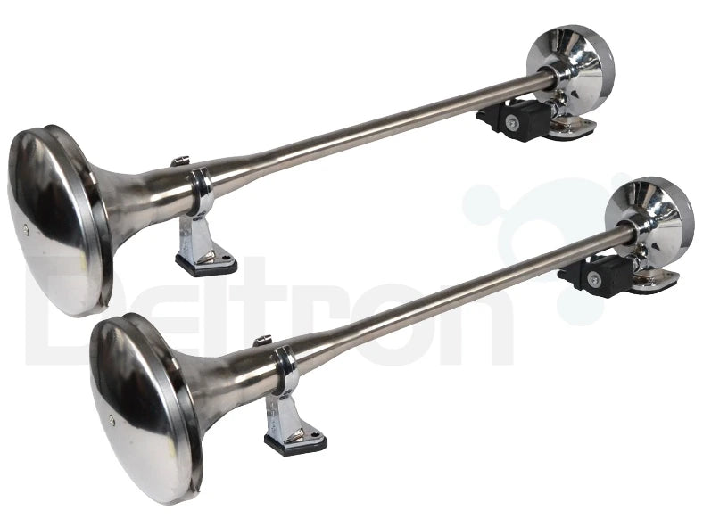 Hi-Do Air Horn Set 2 Pieces Chrome 55 and 65 cm, 125 dBi | Deltron