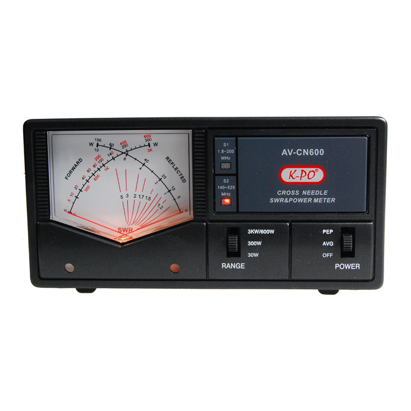 K-PO AV-CN600:SWR and Power Cross Needle Meter | AVG/PEP Switch – Deltron