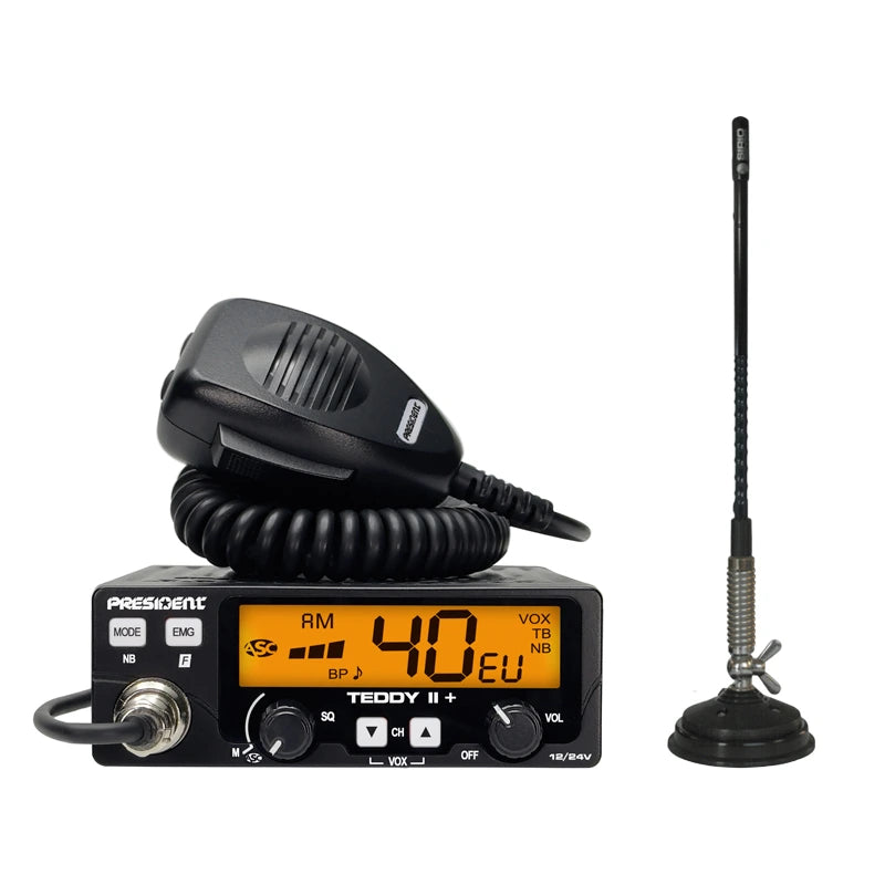 President Teddy II+ 27MHz set with magnetic base antenna | Deltron