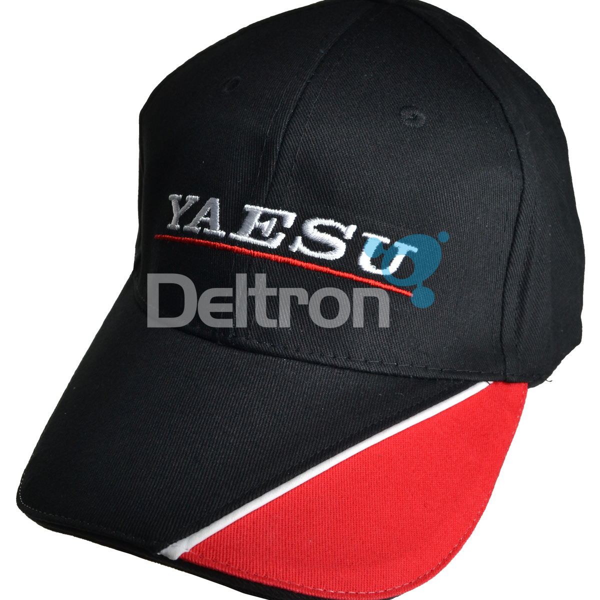 Yaesu pet zwart met rode accenten – originele cap met witte opdruk ...